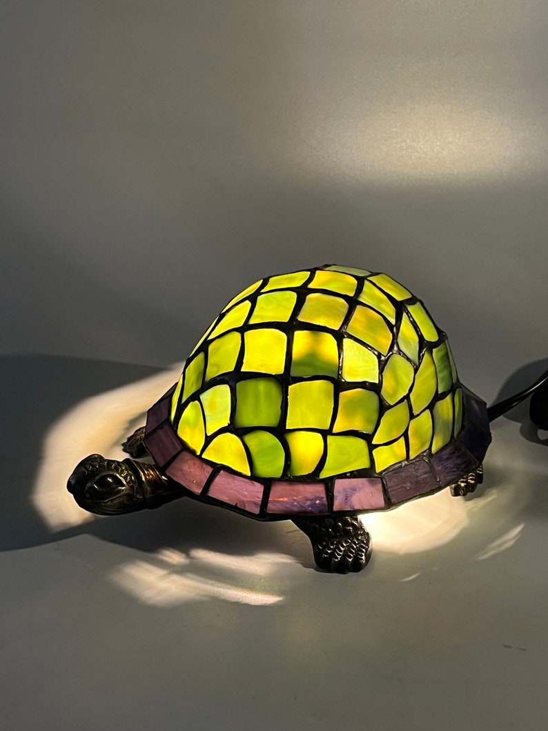 Turtle Tiffany Table Lamp, Home Decor, Animal Lighting, Garden Decor - Etsy