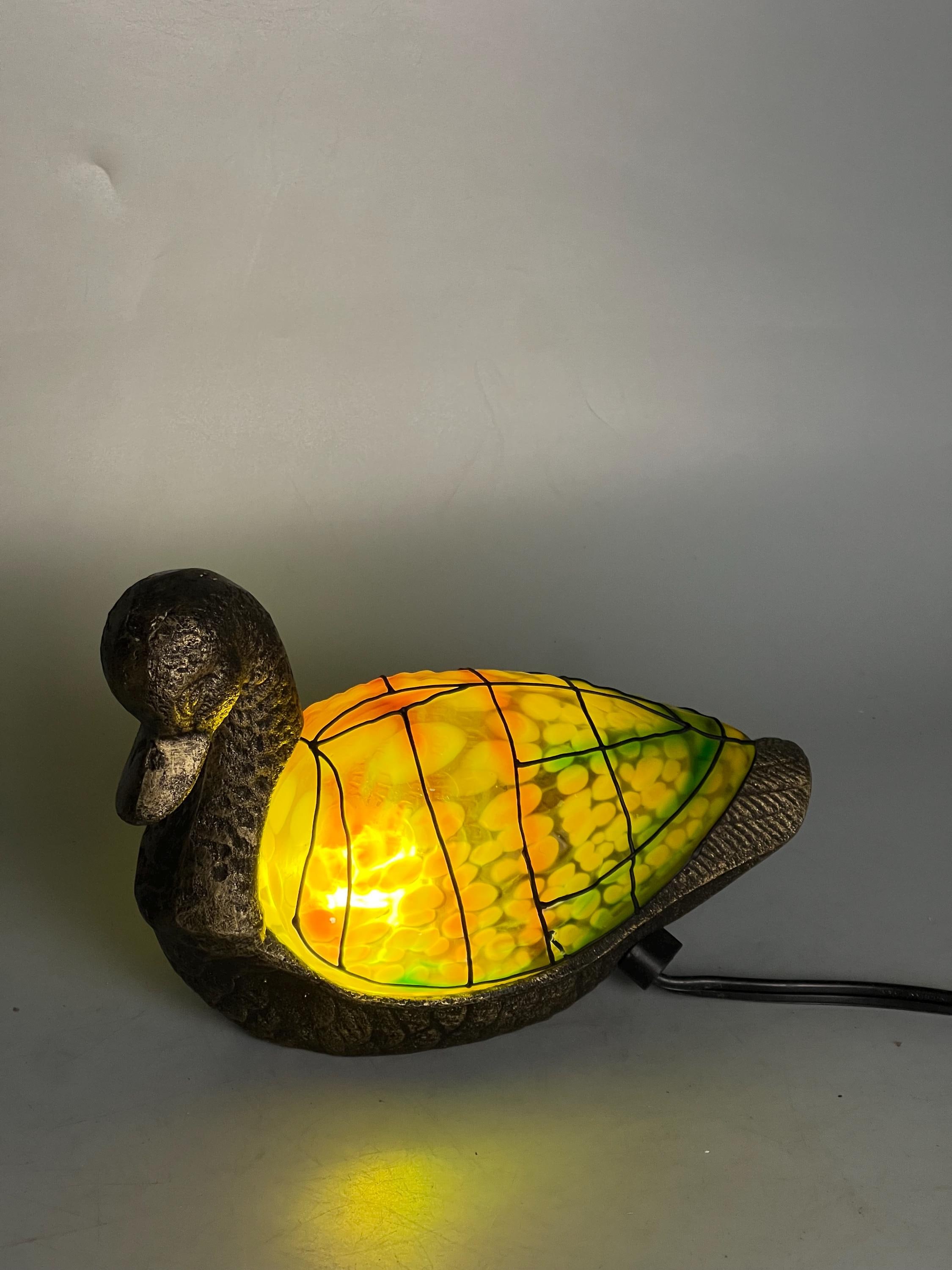 Duck Tiffany Table Lamp, Sea Turtle Lamp, Home Decor, Handmade Antique ...