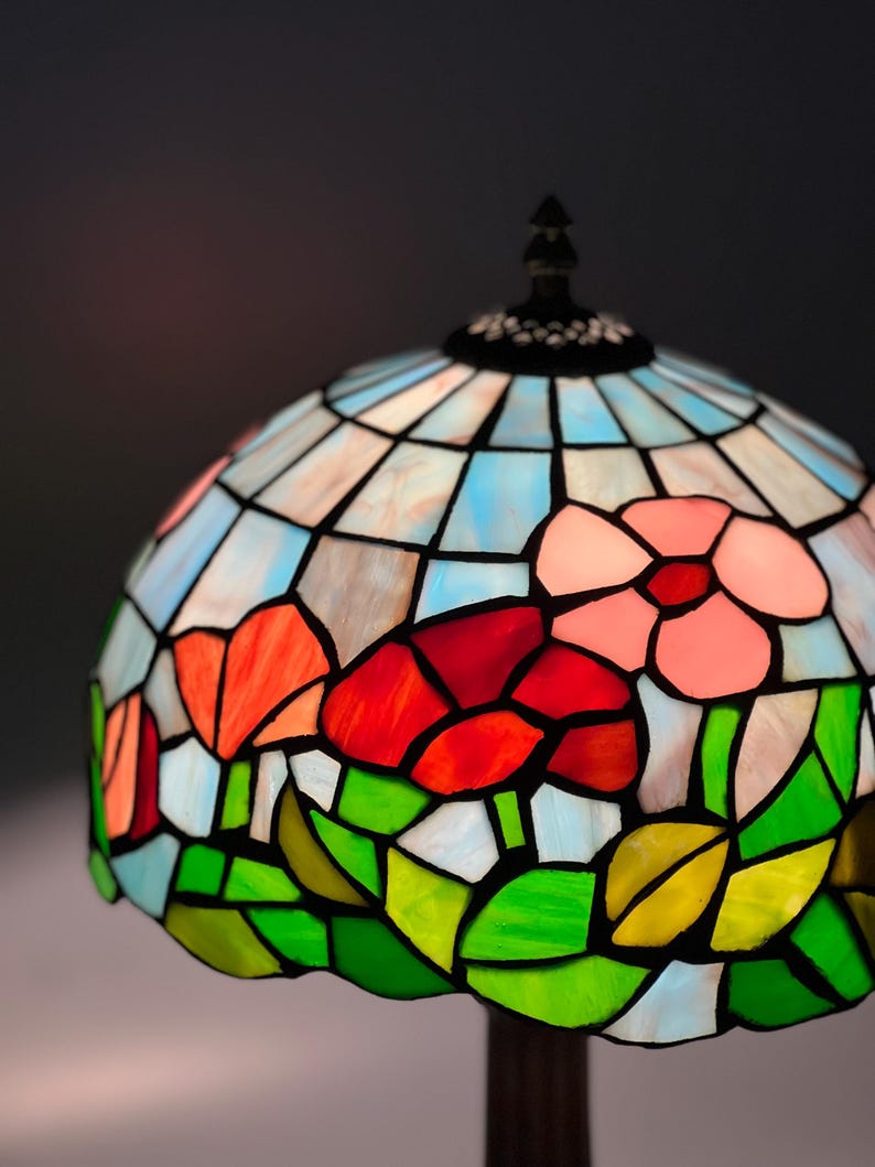 10” Floral Tiffany Table Lamp MAKE TO ORDER, Home Decor, Handmade ...