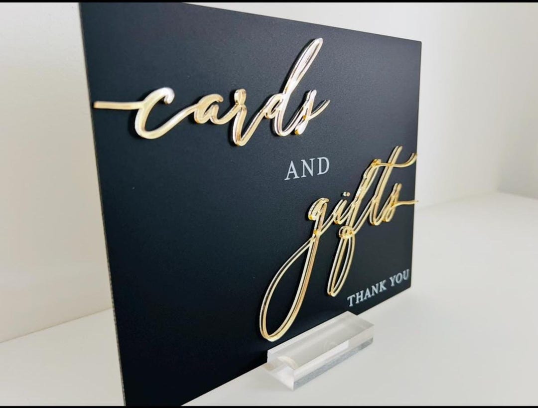 OVERSTOCK SALE 3D 8x10 Cards and Gifts Thank You Wedding Sign Matte ...