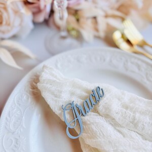 Custom Color Laser Cut Cursive Wedding Name Wording Place Card Cut Outs ...