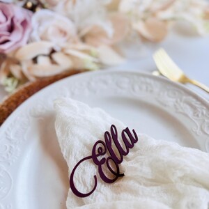 Custom Color Laser Cut Cursive Wedding Name Wording Place Card Cut Outs ...