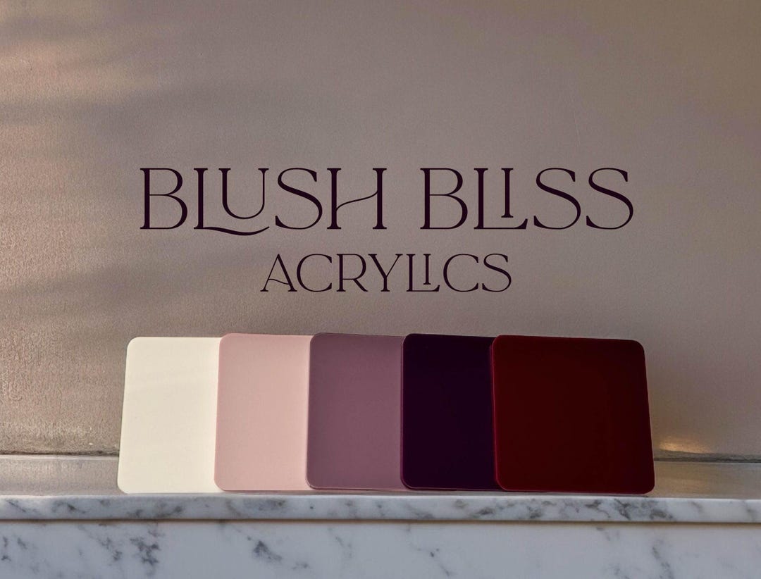 Soft Pink & Mauve Pink Tones Acrylic Colors 1/8" Thick Sheet Blanks ...