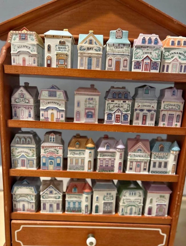 Lenox Spice Village Rack & 24 Jars Original 1989 - Etsy