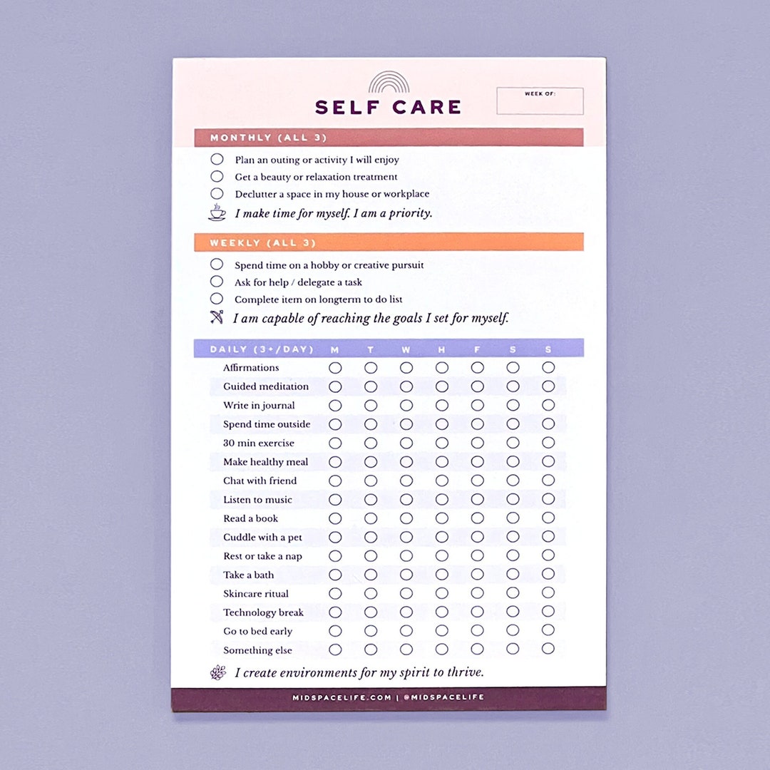 Self Care Tracker | Planner | Notepad | Affirmation | Mental Health ...
