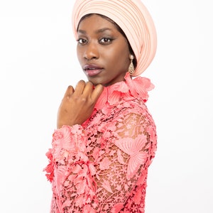 Round African Autogele Handcrafted Solid Colours for Women Turban ...