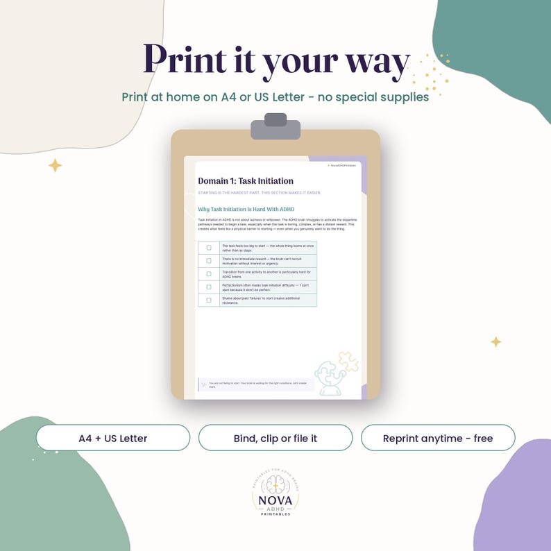 ADHD Executive Function Kit | Task Initiation, Working Memory, Time ...