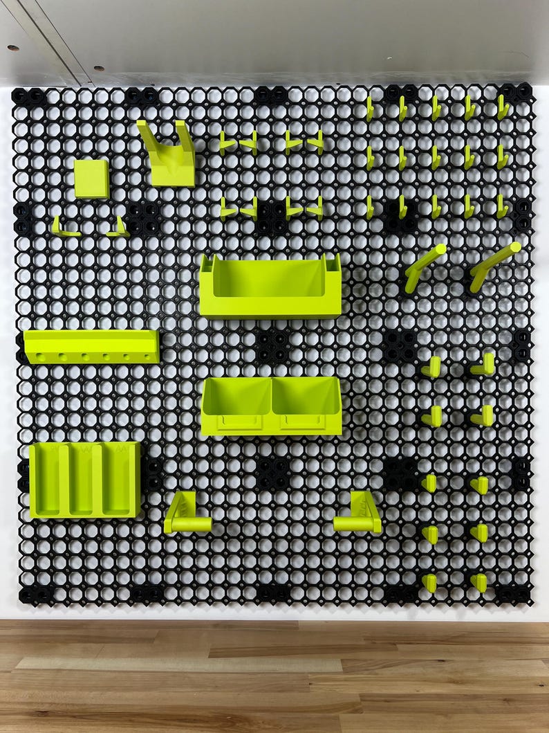 Modular Wall Mounted Tool Organizer Starter Kit - 16 Tile Multiboard ...