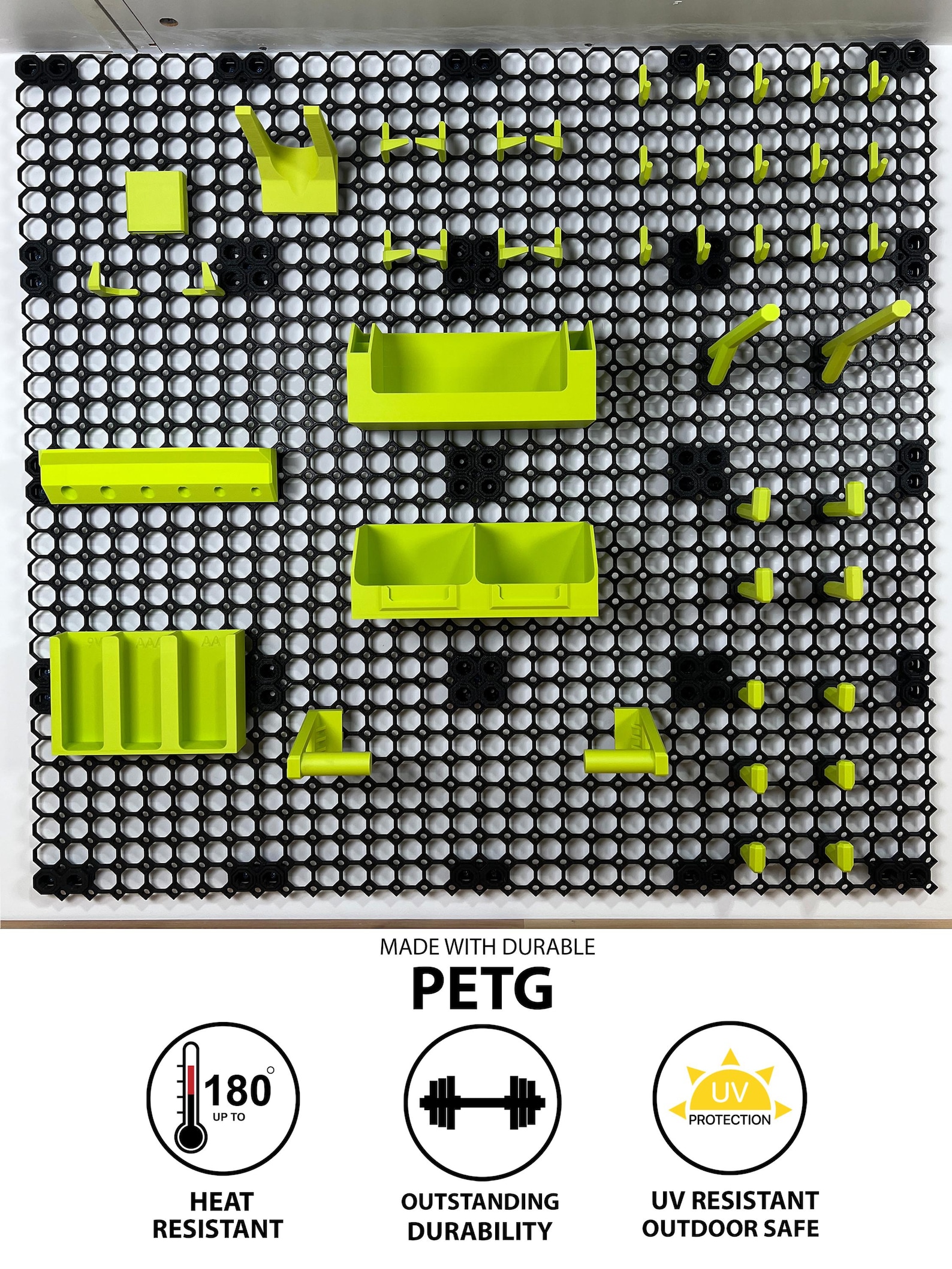 Modular Wall Mounted Tool Organizer Starter Kit - 16 Tile Multiboard ...