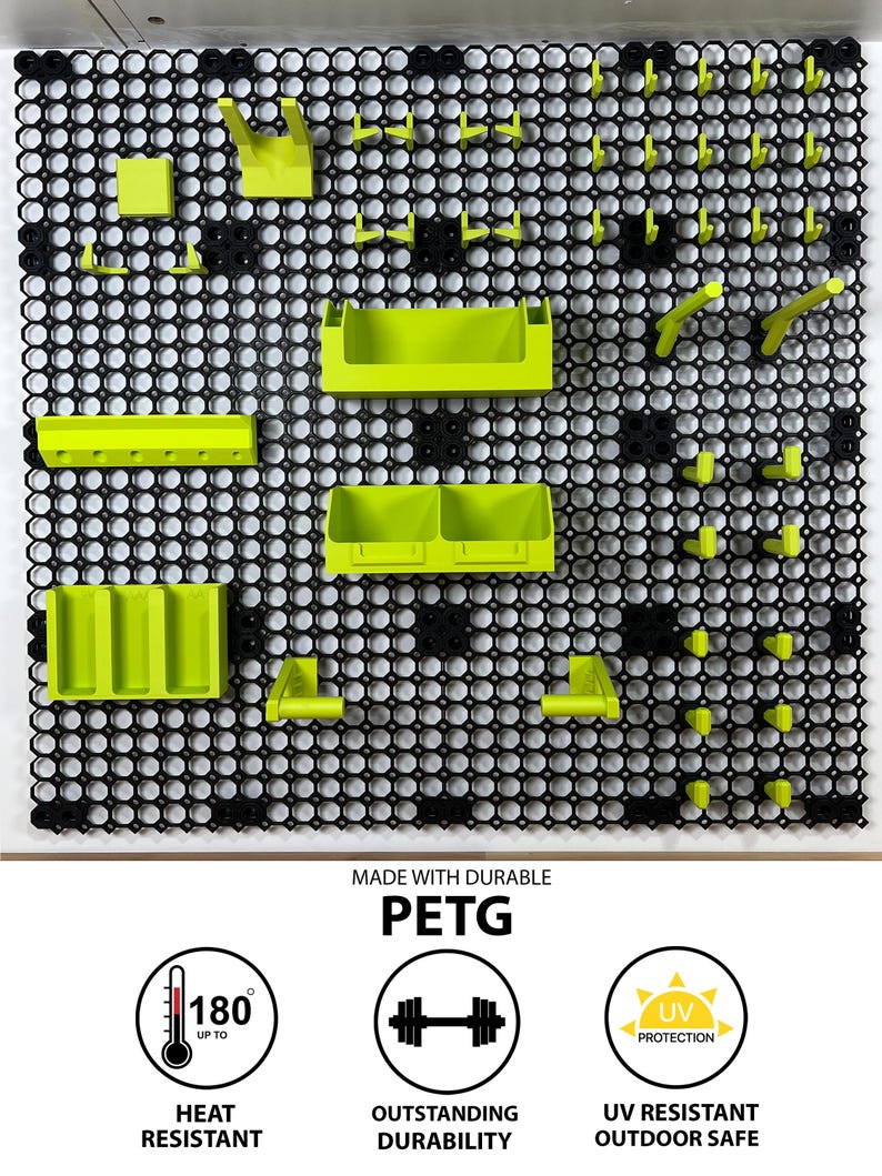 Modular Wall Mounted Tool Organizer Starter Kit - 16 Tile Multiboard ...