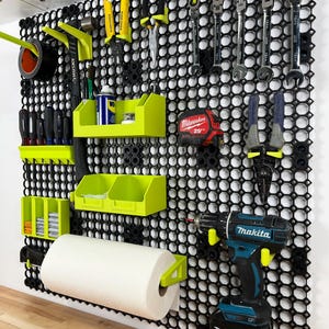 Modular Wall Mounted Tool Organizer Starter Kit - 16 Tile Multiboard ...