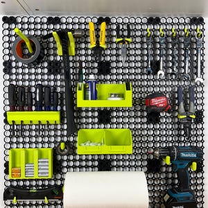 Modular Wall Mounted Tool Organizer Starter Kit - 16 Tile Multiboard ...