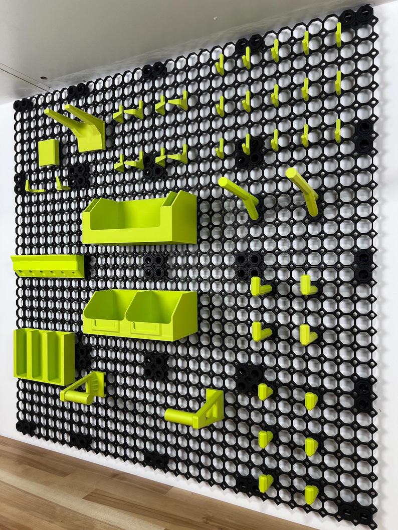 Modular Wall Mounted Tool Organizer Starter Kit - 16 Tile Multiboard ...