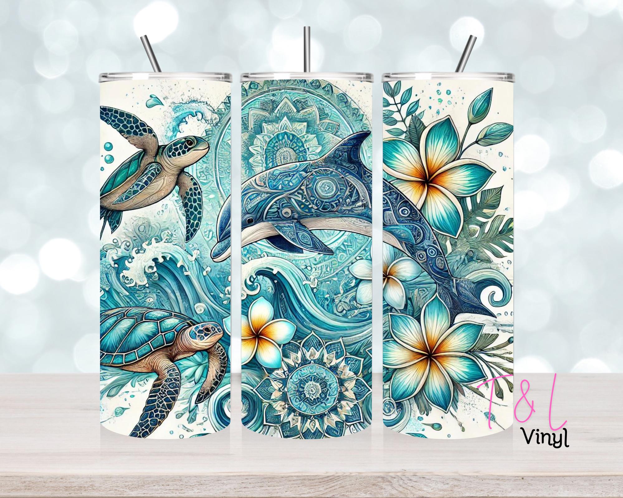 Under the Sea 20oz Tumbler Wrap Full Sublimation Vinyl Design Template ...