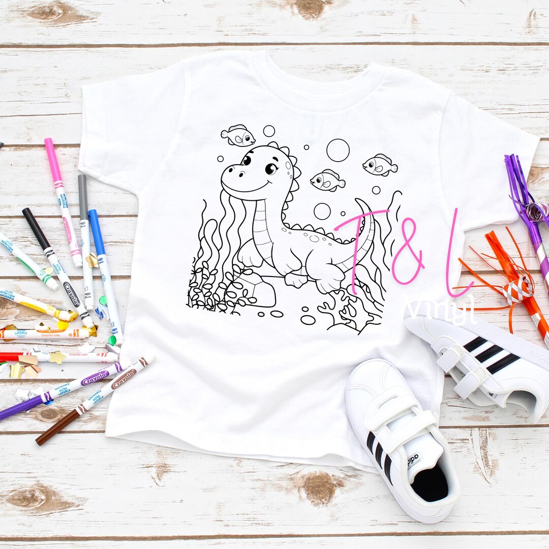 Dinosaur Colouring in Shirt Print PNG Png Children Shirt Design Png ...
