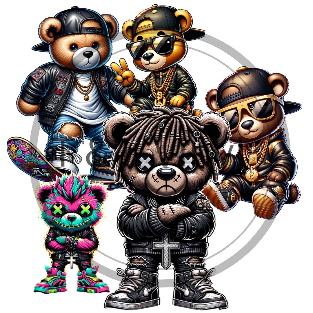 Funky Teddy Bears Clip Art T Shirt Png Adult Shirt Design Attitude Png ...