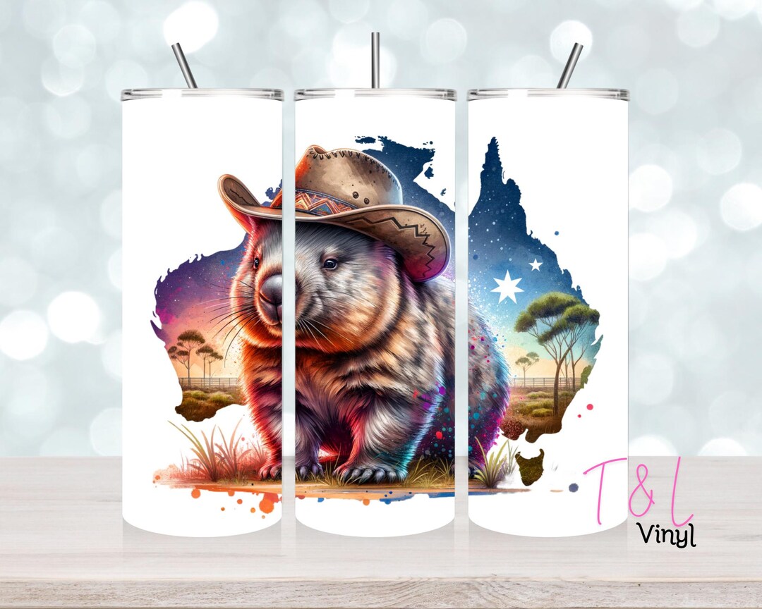 Australian Wombat 20oz Tumbler Wrap Full Sublimation Vinyl Design ...