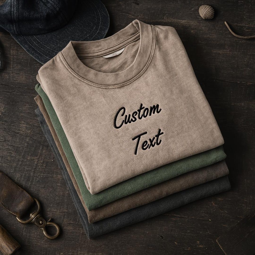 Personalized Embroidered Text Shirt, Custom Front Text T-shirts, Custom ...