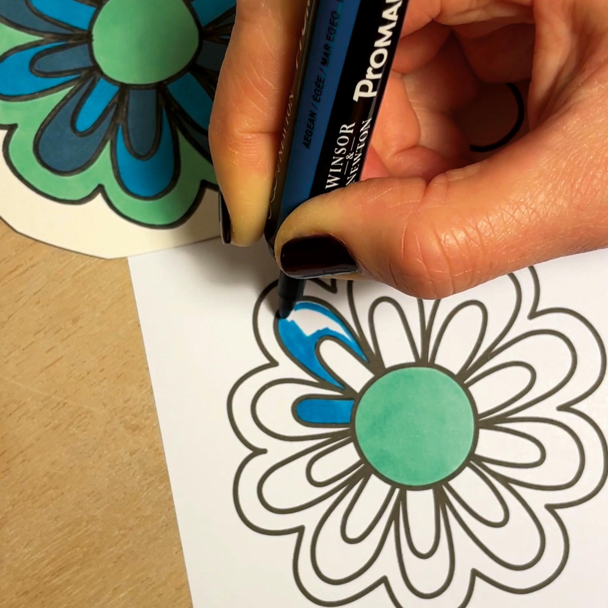 Retro Flowers Colouring in Page - Cozy Autumn Activity - Etsy