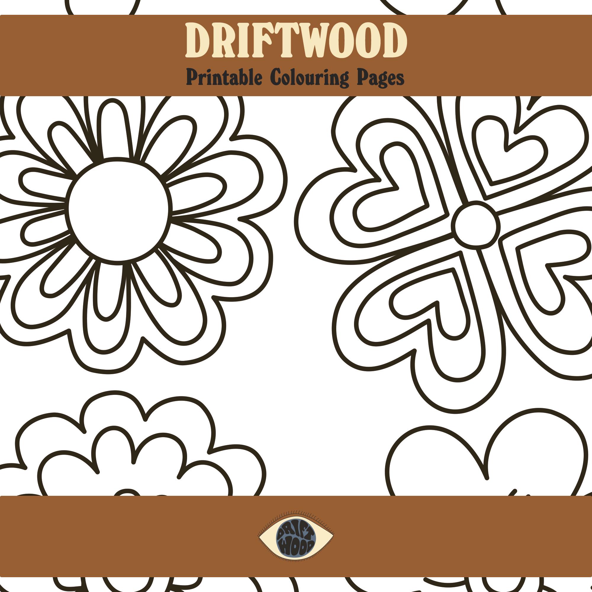 Retro Flowers Colouring in Page Cozy Autumn Activity - Etsy