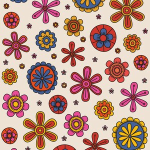 Flower Power Birthday Digital Greeting Card for Teacher Print at Home ...