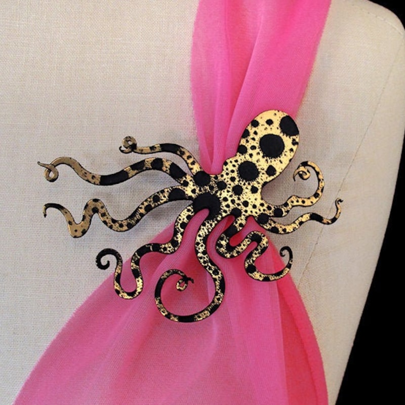 Octopus Brooch - Etsy