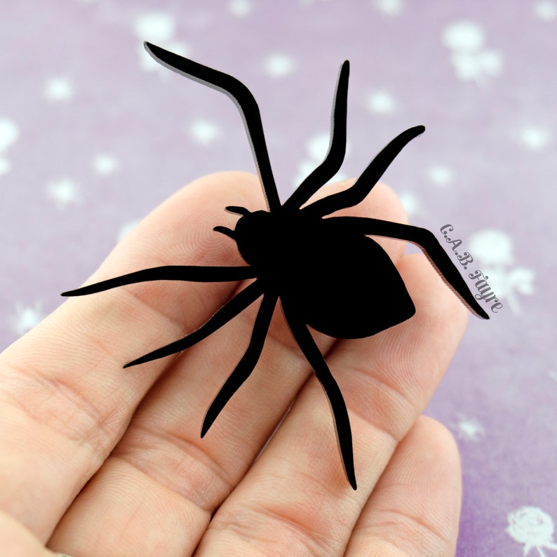Spider Brooch Laser Cut Acrylic Spider Pin Halloween | Etsy