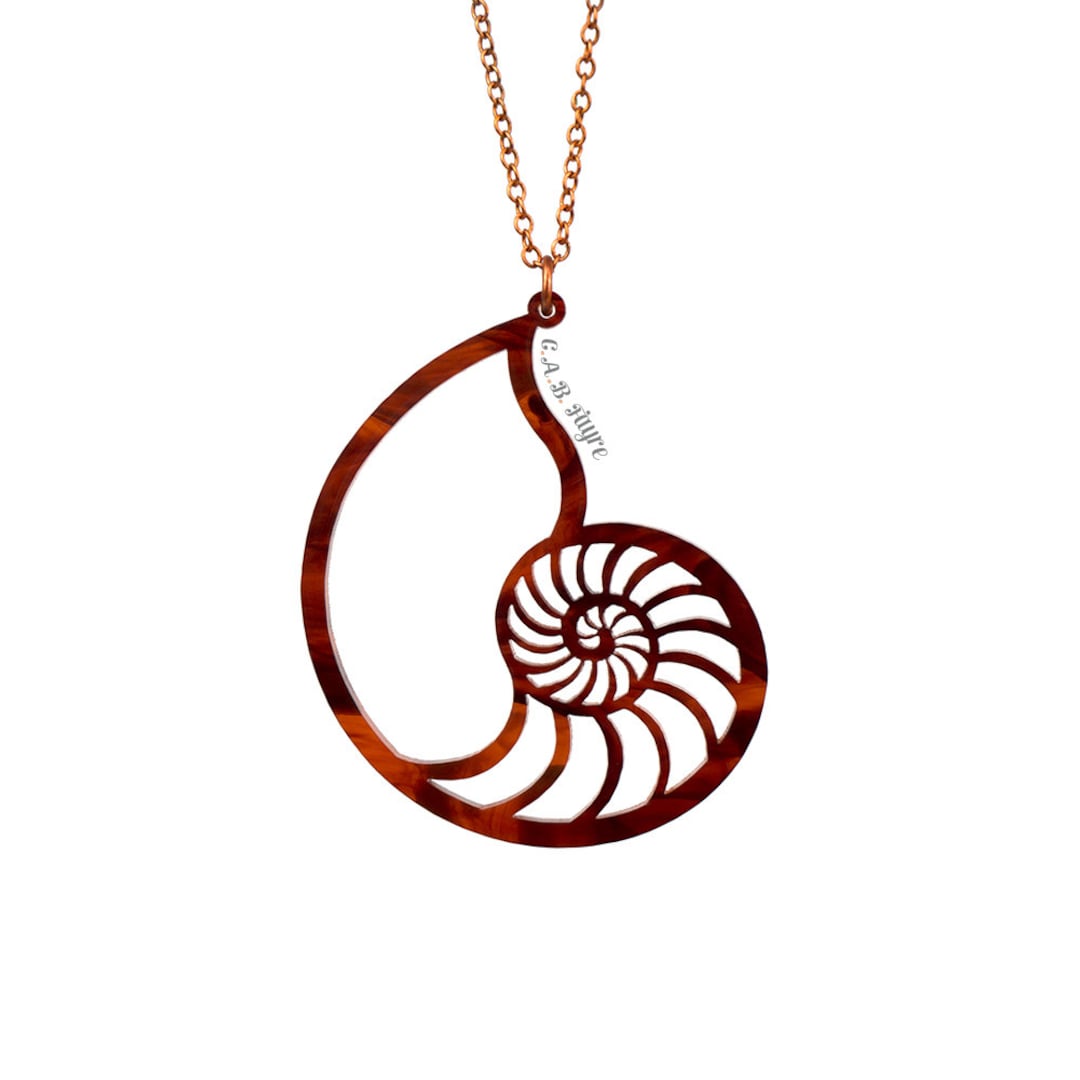 Nautilus Shell Necklace - 35 Color Options - Laser Cut Acrylic (C.A.B ...