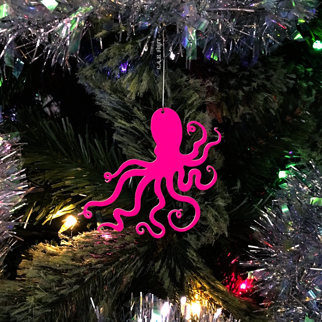 Octopus Ornament - 40 Color Options - Laser Cut Acrylic - Sea Creature ...