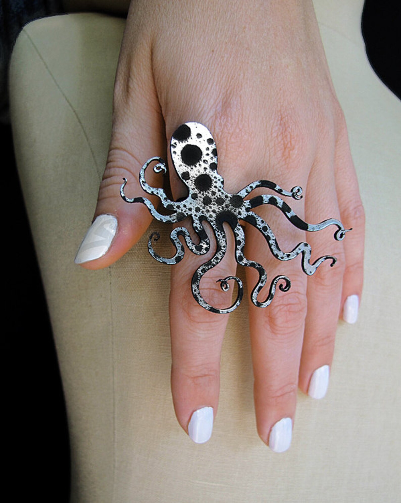 An Octopus Love Affair Ring Ink Splatter Octopus Ring 9 - Etsy