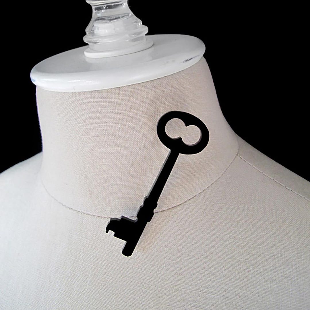 Skeleton Key Silhouette Brooch – Whimsigoth Gothic Cottagecore Jewelry ...