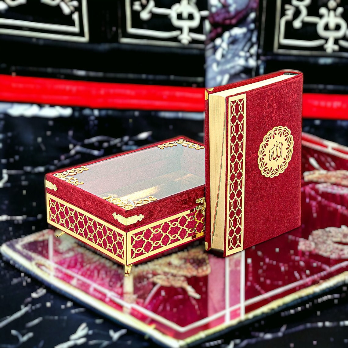 Handcrafted Quran Set, Adorned With the Intricacies of Islamic Art ...