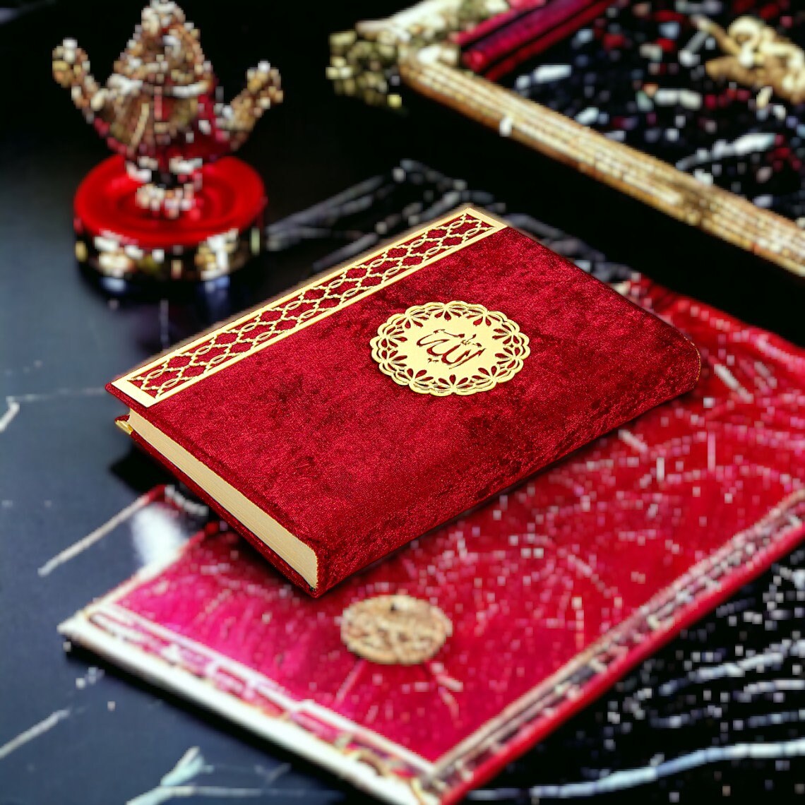 Handcrafted Quran Set, Adorned With the Intricacies of Islamic Art ...
