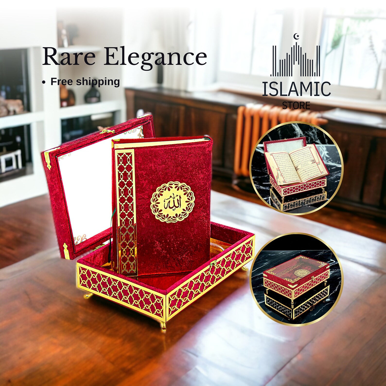 Handcrafted Quran Set, Adorned With the Intricacies of Islamic Art ...