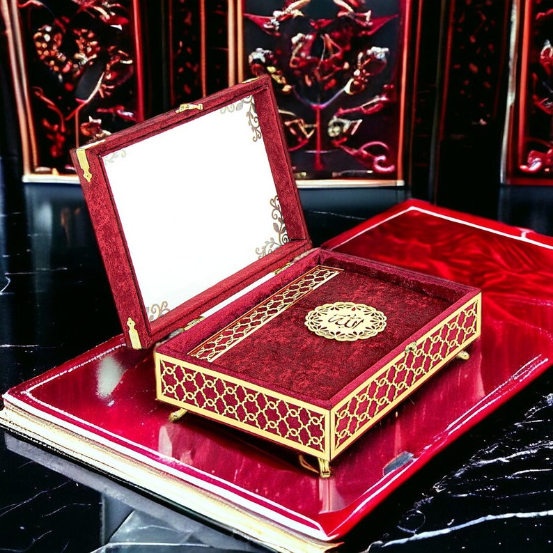 Handcrafted Quran Set, Adorned With the Intricacies of Islamic Art ...