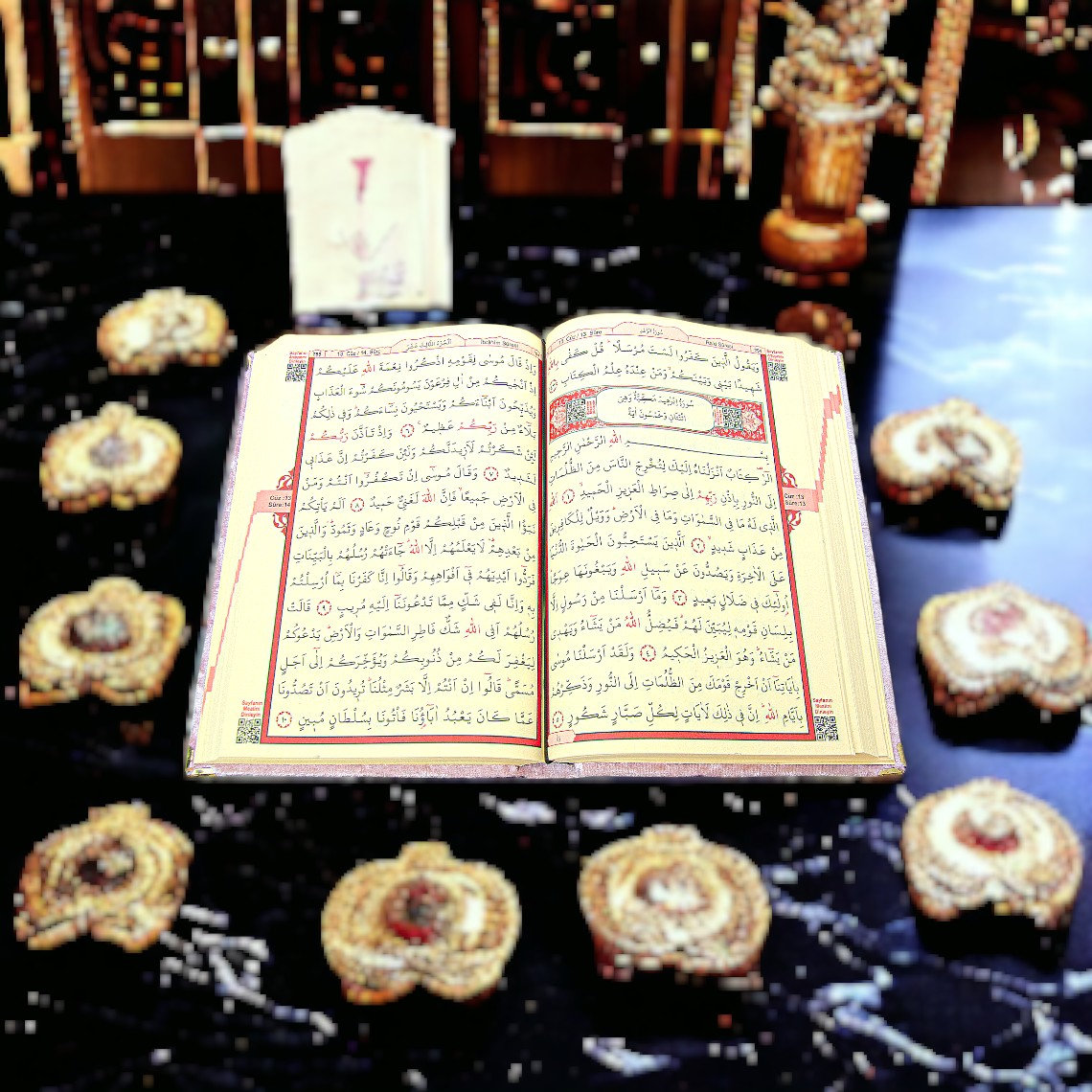 Handcrafted Quran Set, Adorned With the Intricacies of Islamic Art ...