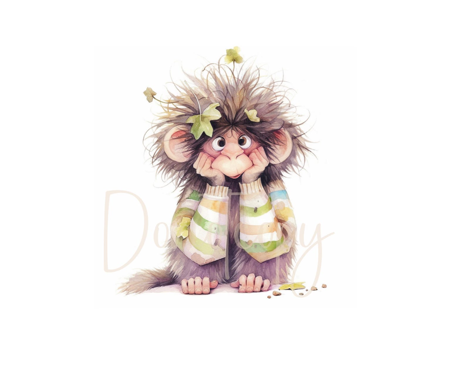 Quirky Safari Animals Clipart Lion, Elephant Whimsical Ephemera ...