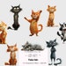 15 Funny and Cute Cat Clipart PNG Bundle Quirky Animals Clip Art ...