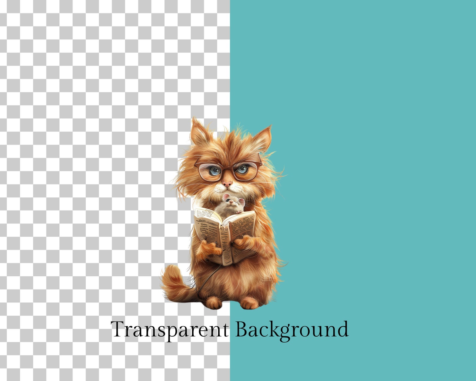 10 Funny and Cute Cat Clipart PNG Bundle Quirky Animals Clip Art ...