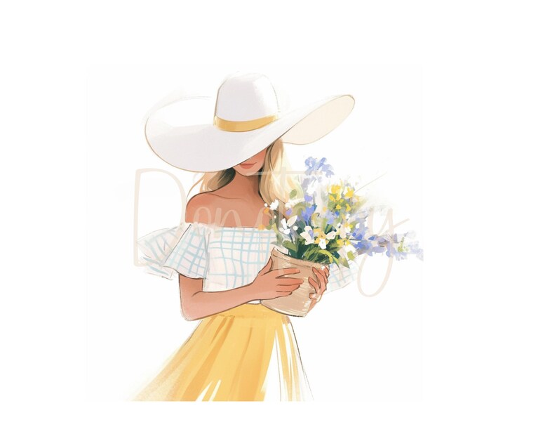 10 Summer Girls, Ladies Clipart Clipart Printable Watercolour Clipart ...
