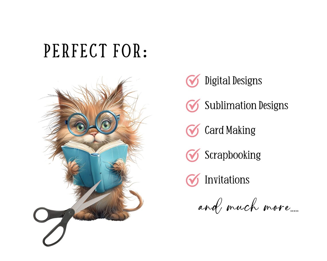 10 Funny and Cute Cat Clipart PNG Bundle Quirky Animals Clip Art ...
