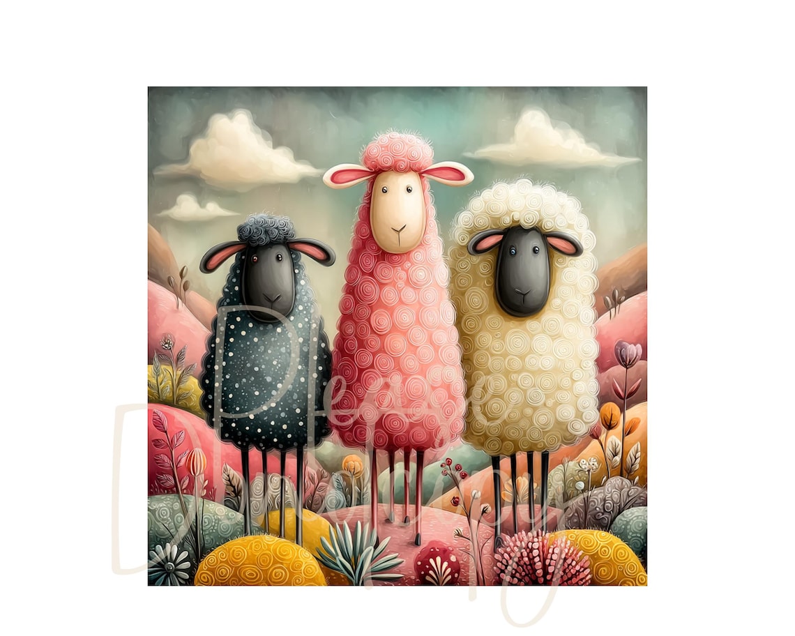 Quirky Sheep Clip Art, Watercolor Clipart 12 Hi Res Jpgs, Junk ...