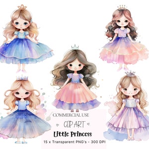 Princess Clipart Bundle, Digital Download, Princess PNG, Party Girl PNG ...