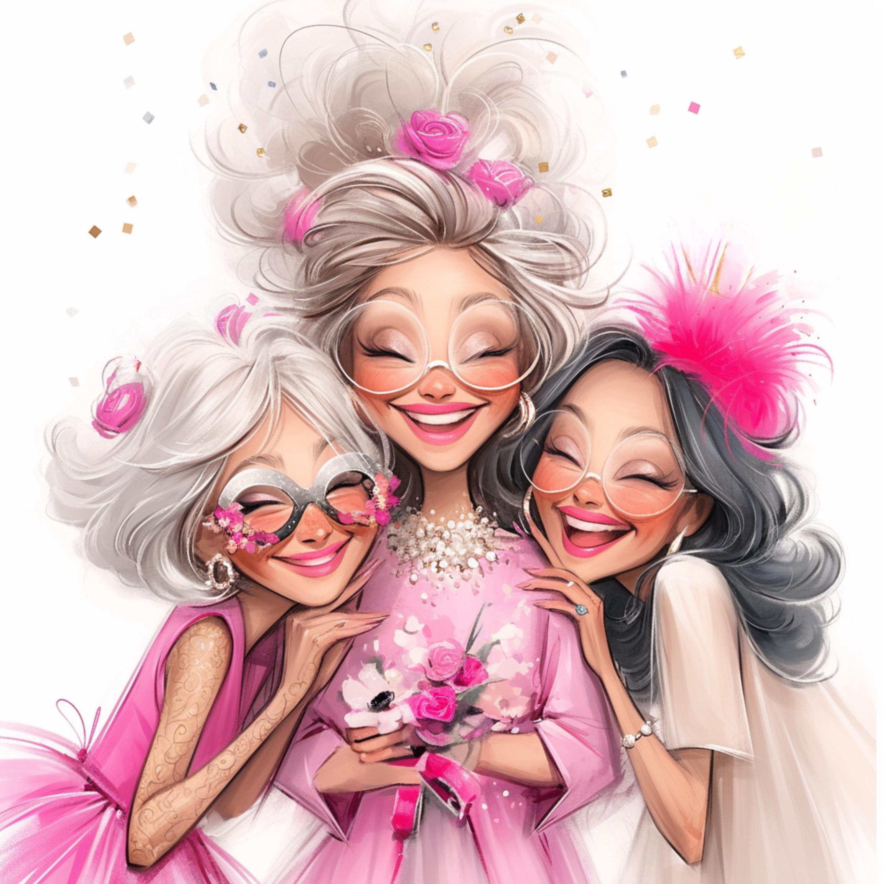 Party Ladies Clipart Party Clipart Printable Watercolour Clipart High ...