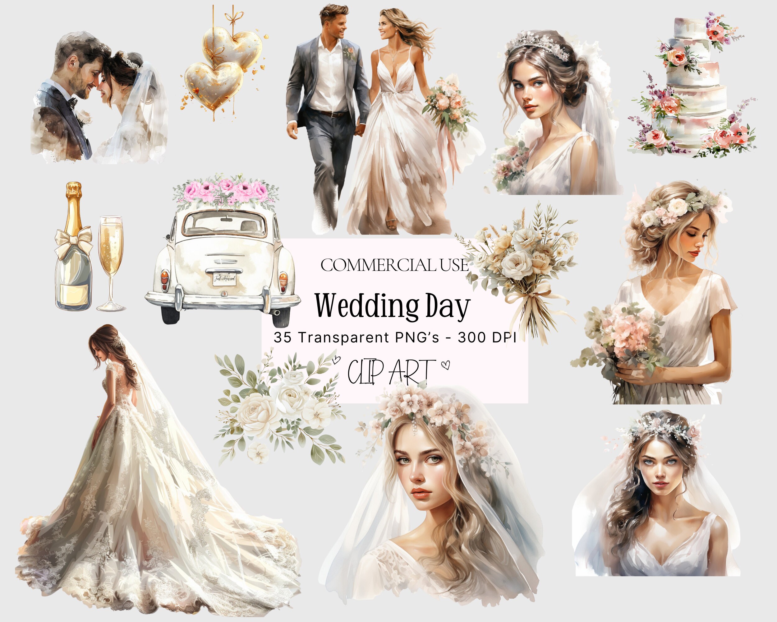 Wedding Bride and Groom Back Clipart, 35 PNG Couple Clipart Wedding Day ...