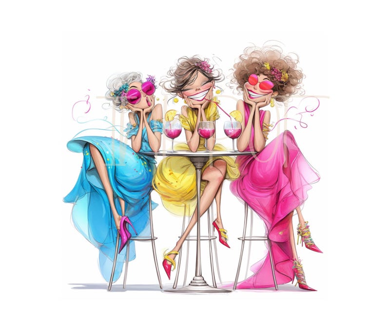 Quirky Girls Clipart 12 High Res Watercolour Jpgs For Junk Journaling
