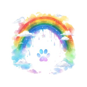 Rainbow Paw Print Clipart - Dogs Rainbow - Transparent PNG/JPG - Etsy