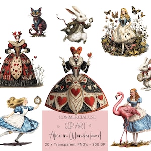 Vintage Alice in Wonderland Clipart Alice Clip Art Alice in Wonderland ...