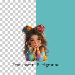 Quirky Girls and Cats Clipart Bundle Whimsical Girls Clipart Quirky ...