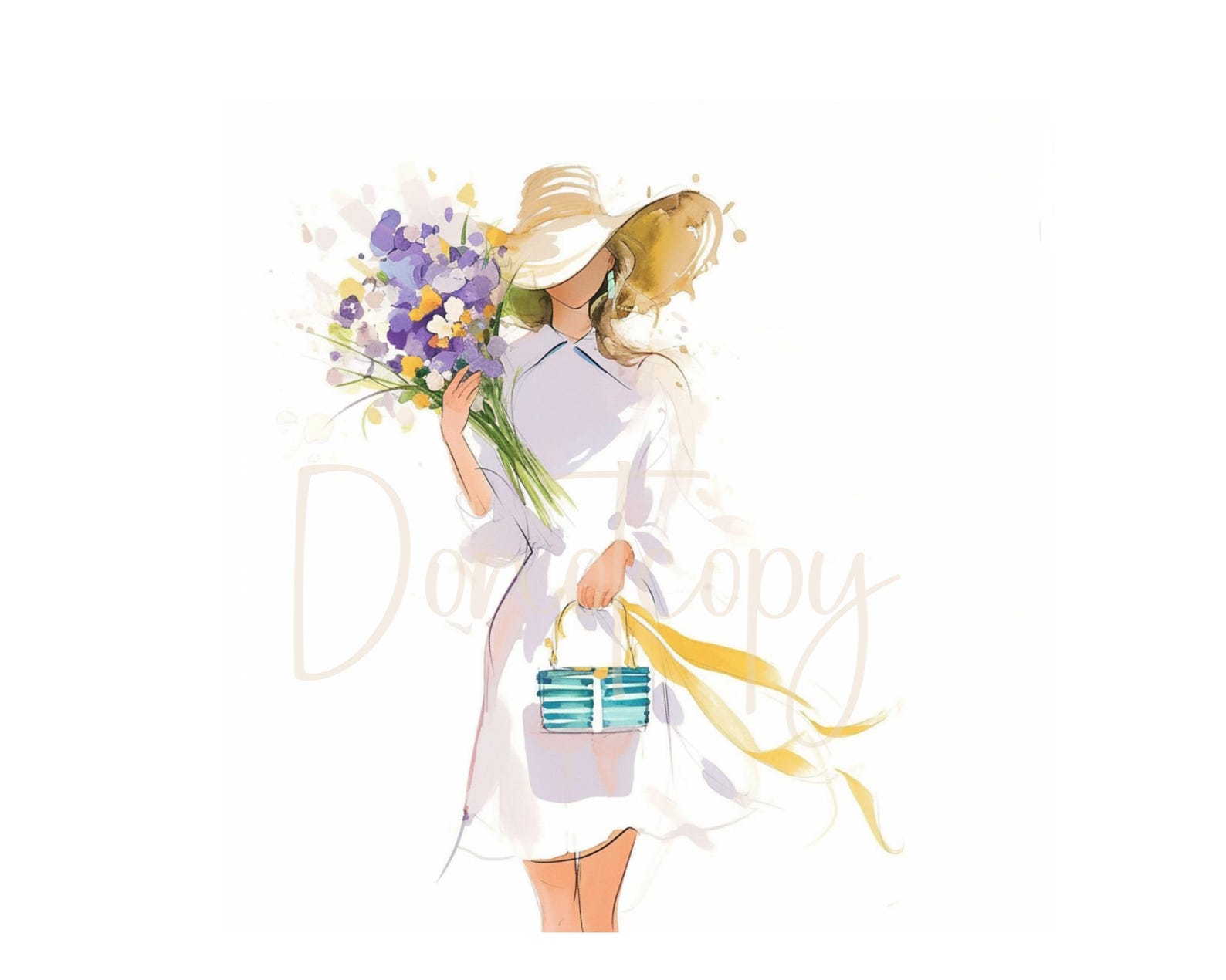 10 Summer Girls, Ladies Clipart Clipart Printable Watercolour Clipart ...